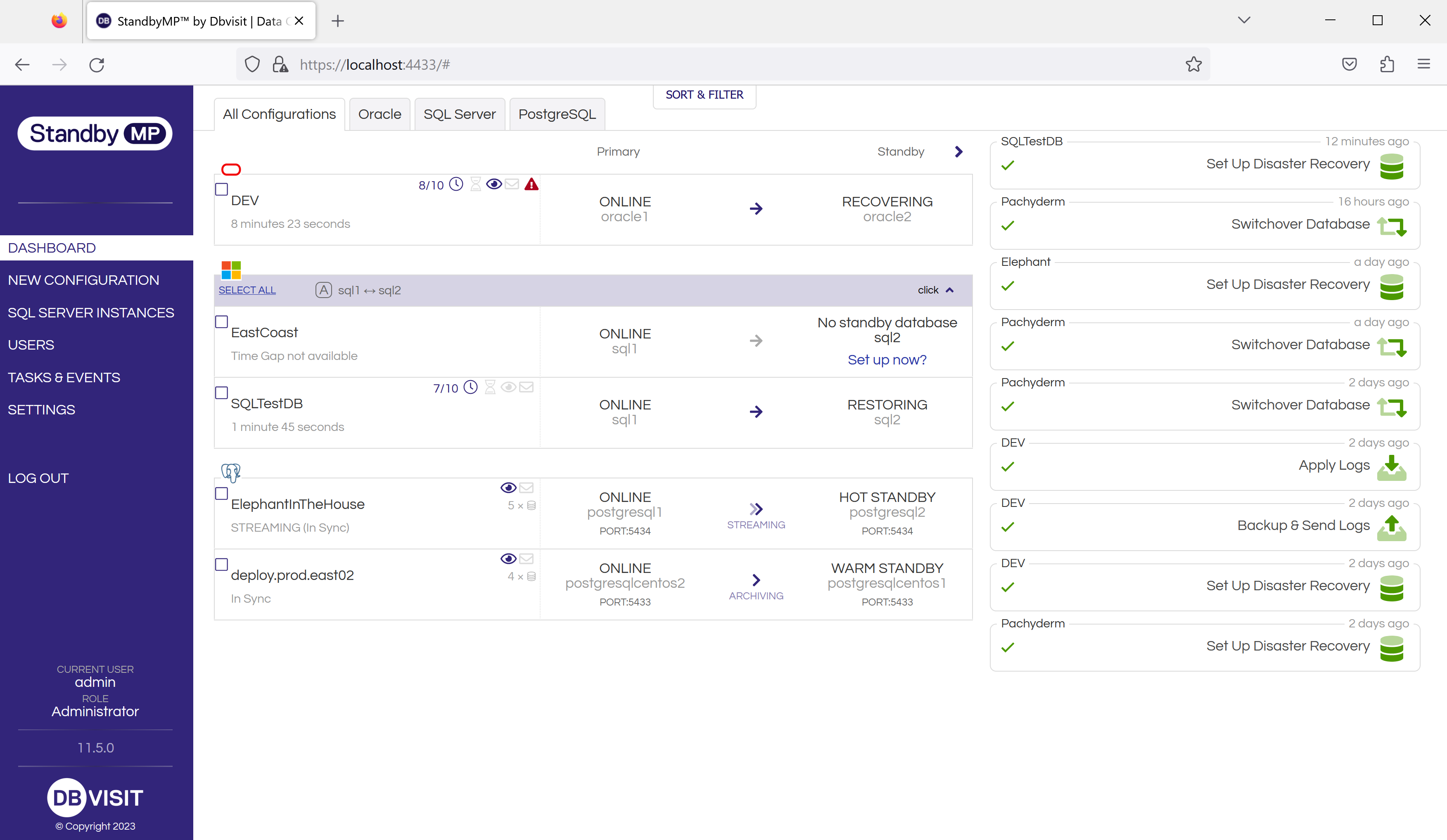 Disaster Recovery for PostgreSQL with StandbyMP